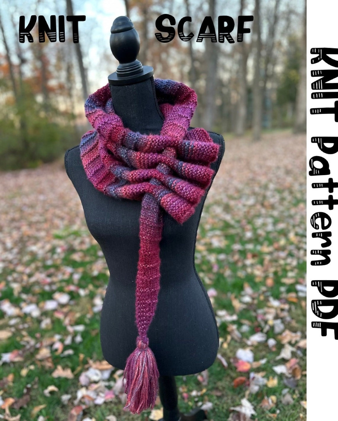 Keyhole Scarf KNIT PATTERN Beautiful Scarf Gift for Her Knit Scarf for ...