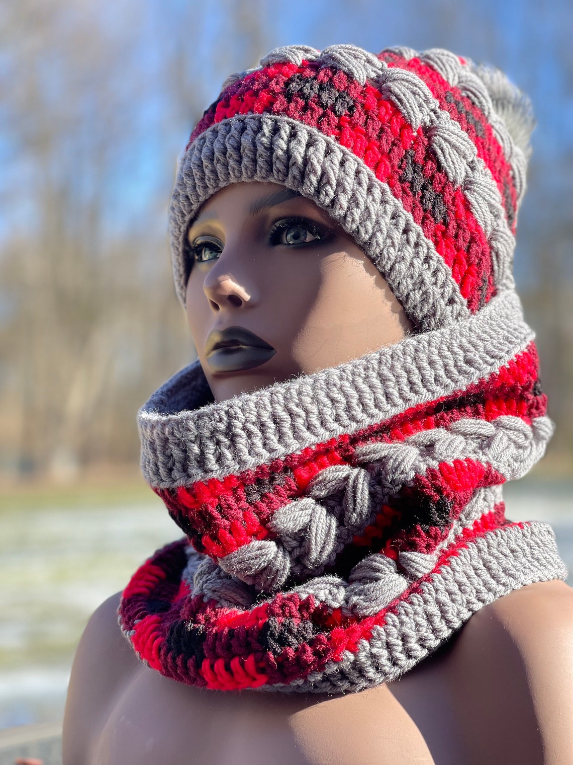 Buffalo Plaid and Plaits HAT **crochet Patternpdf** - Etsy