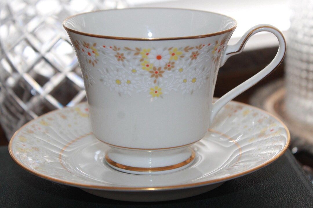Rare Noritake Fragrance Pattern Tea Cups and Saucers - 3 Left in Drop ...