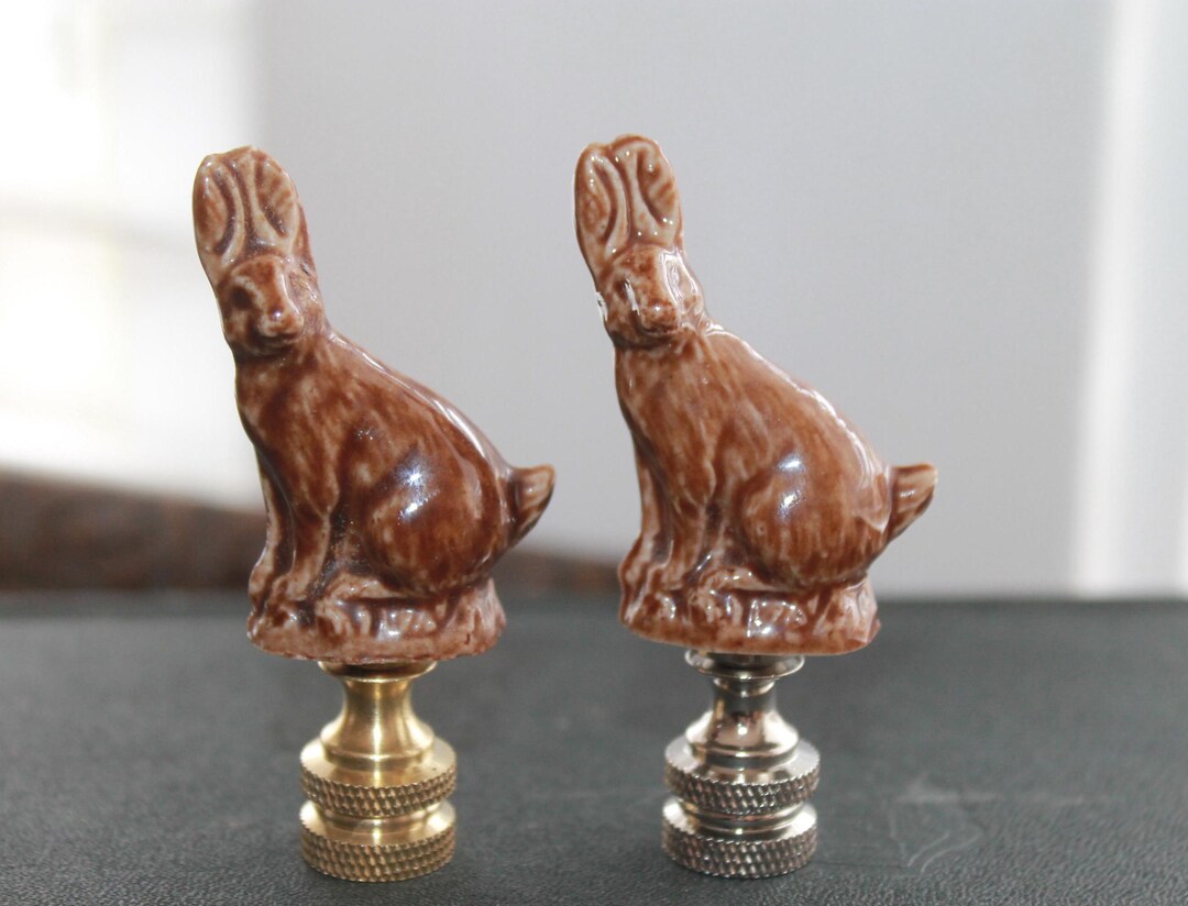Vintage Wade Porcelain Rabbit Lamp Finial – Choice of Brass or Nickel ...