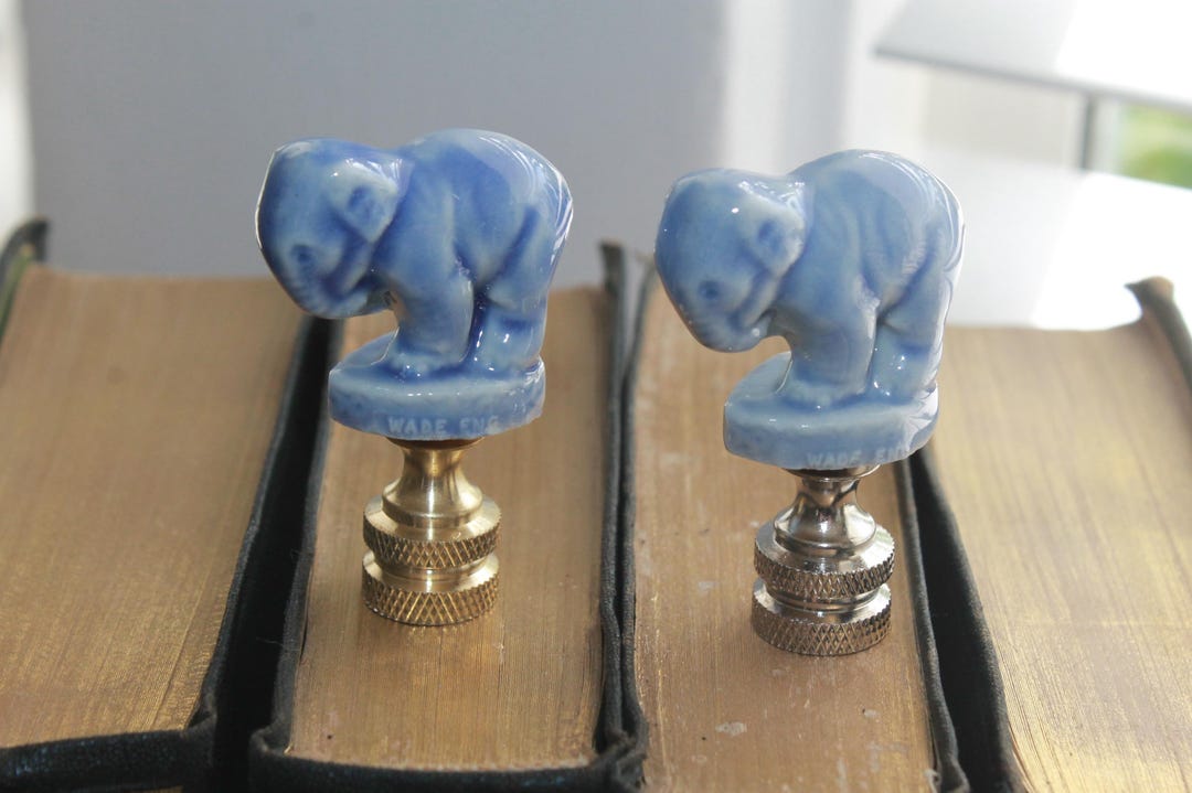 Vintage Wade Porcelain Circus Elephant Lamp Finial – Choice of Brass or ...