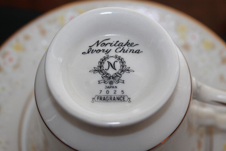 Rare Noritake Fragrance Pattern Tea Cups and Saucers - 6 Left in Drop ...