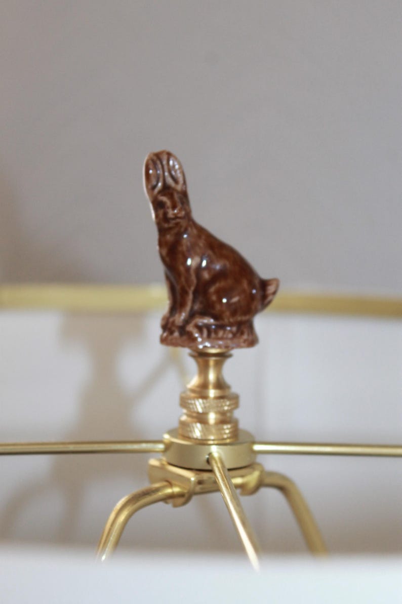 Vintage Wade Porcelain Rabbit Lamp Finial – Choice of Brass or Nickel ...