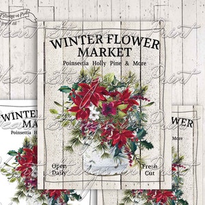 Winter Flower Market Printable, 8x10 Christmas Sign, Farmhouse Print ...