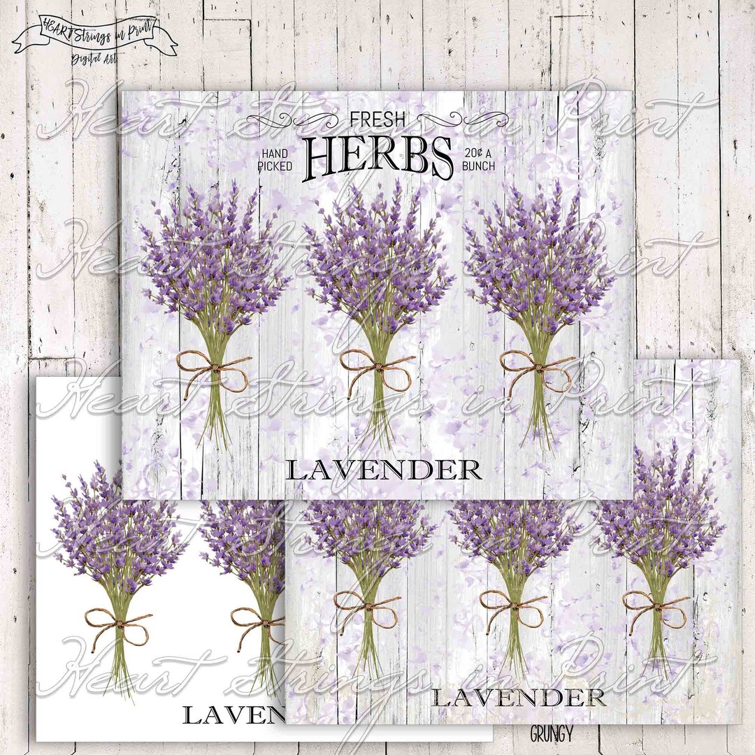 Fresh Herbs - Lavender Printable, 8x10 Farmhouse Sign, PNG, Sublimation ...