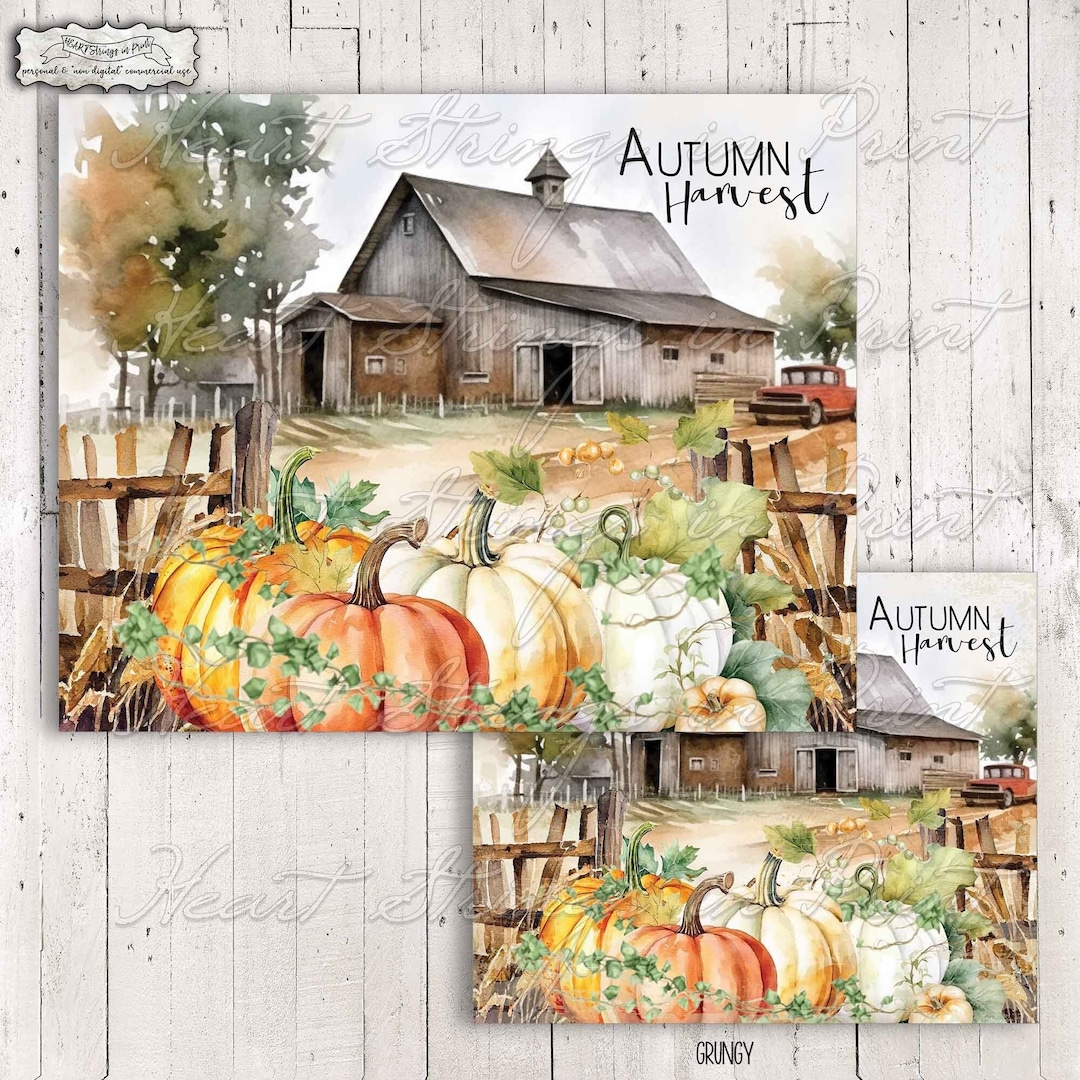 Autumn Harvest Digital Print, 8x10 Art Sign, PNG, Sublimation ...