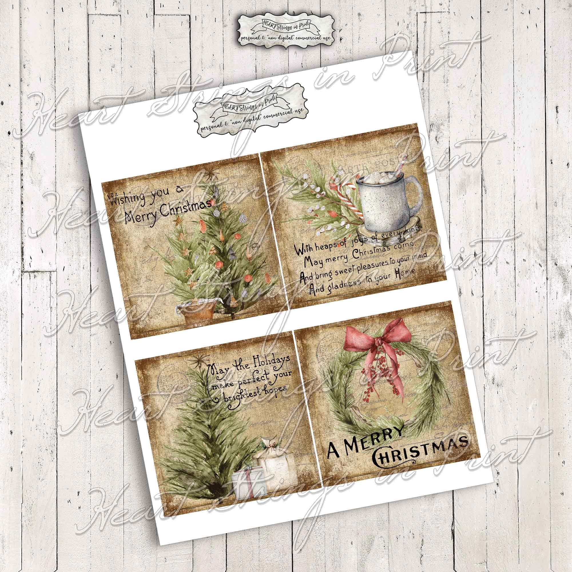 An Old Fashioned Christmas Printable 4x4 Image Collage Sheet - Etsy