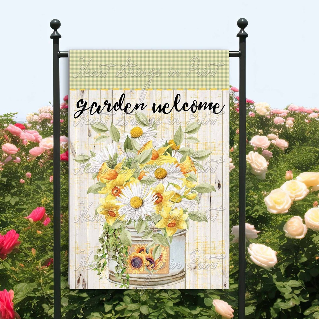 Garden Welcome Yard Flag, Sublimation Design, Porch Sign, Digital ...