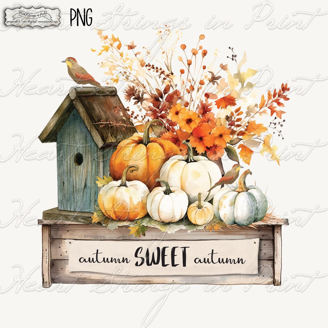 Autumn Sweet Autumn Printable, Fall Design, PNG, JPG, Sublimation ...