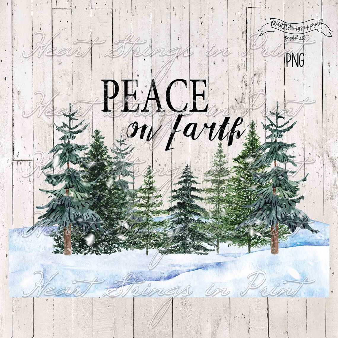 Peace on Earth Christmas Printable Primitive Print 8x10 - Etsy