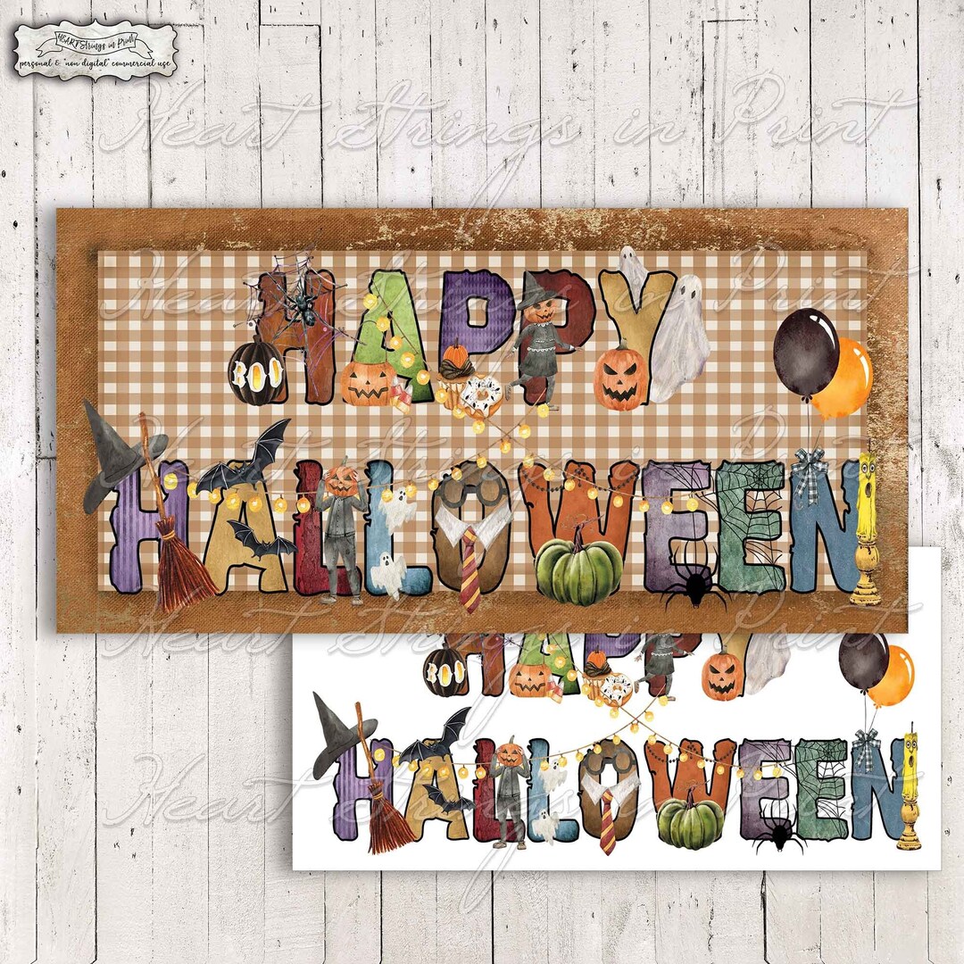 Happy Halloween Digital Print 4x8 Art Sign Festive Print - Etsy