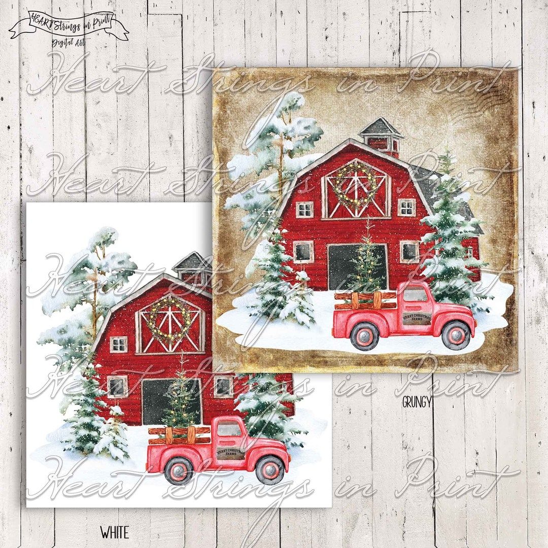 Merry Christmas Farms Printable, 8x8 Winter Sign, Farmhouse Print, Folk ...
