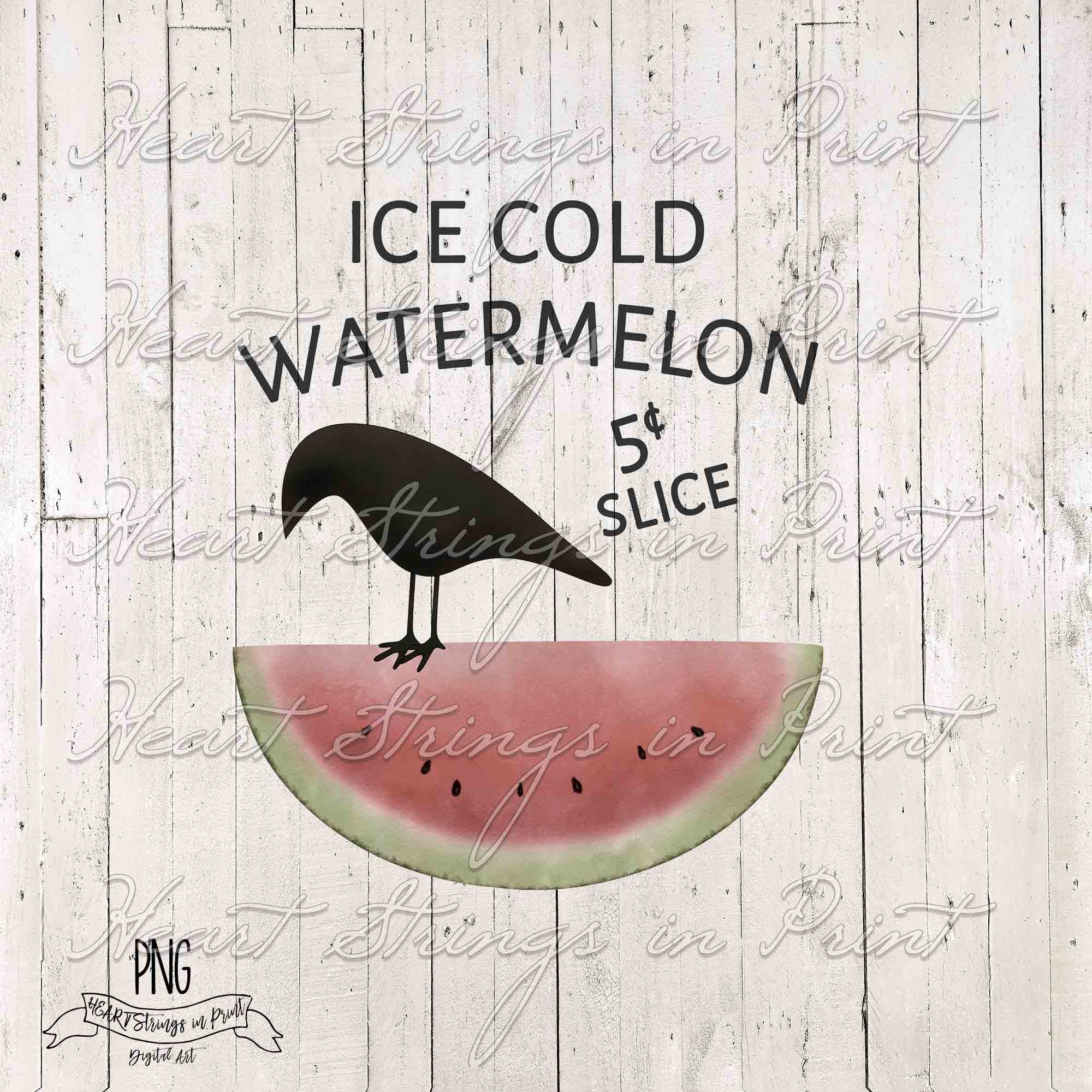Ice Cold Watermelon 5 Cents Americana Printable 8x10 Sign | Etsy