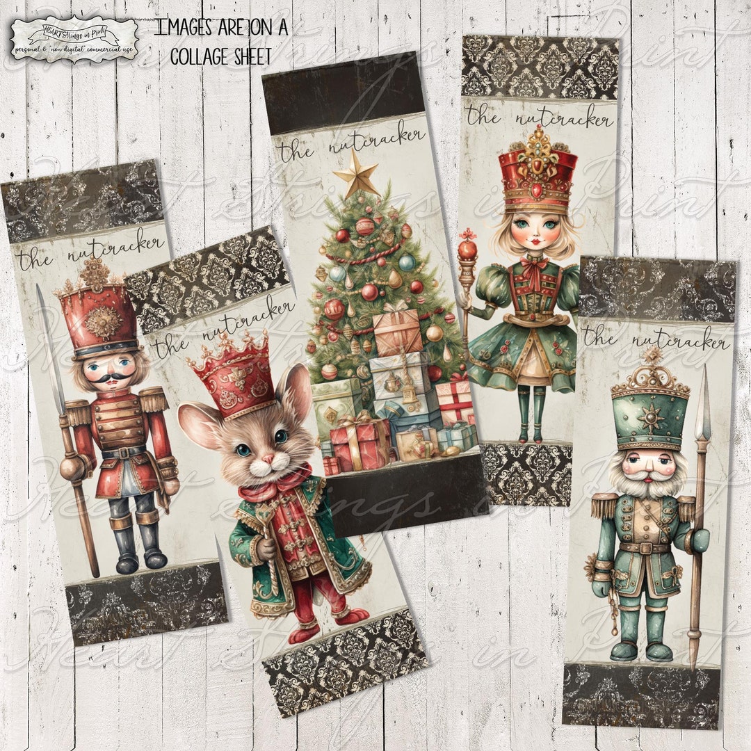 The Nutcracker Printable Tags, Bookmarks, Ephemera, 2x6, Collage Sheet ...
