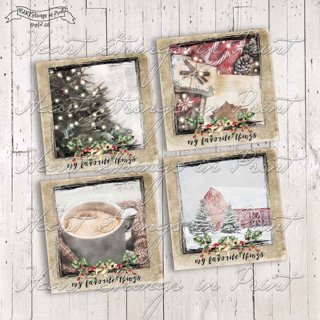 My Favorite Things Printable, 4x4 Image Collage Sheet, Primitive ...