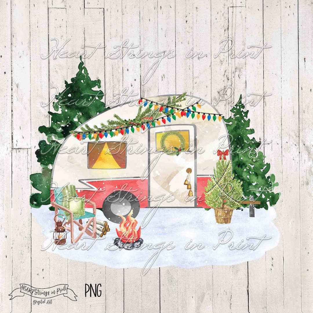 Christmas Camping in the Snow Printable, Sublimation, PNG & JPG ...