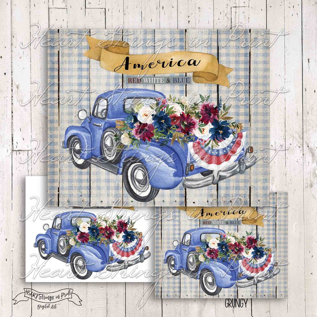 America-red White & Blue Printable, 8x10 Americana Sign, Primitive ...