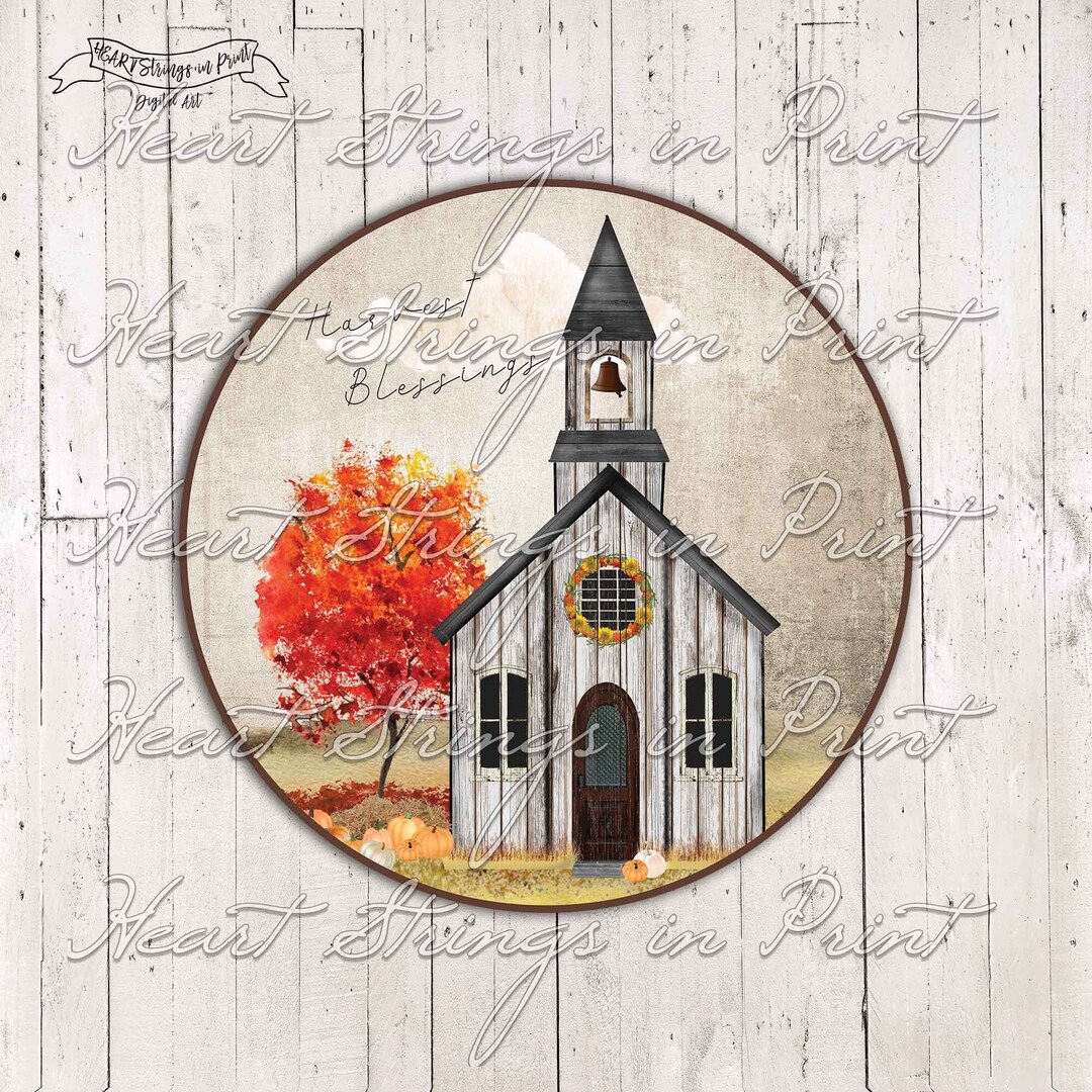 Harvest Blessings Church Door Hanger, Inspirational Sublimation Design ...