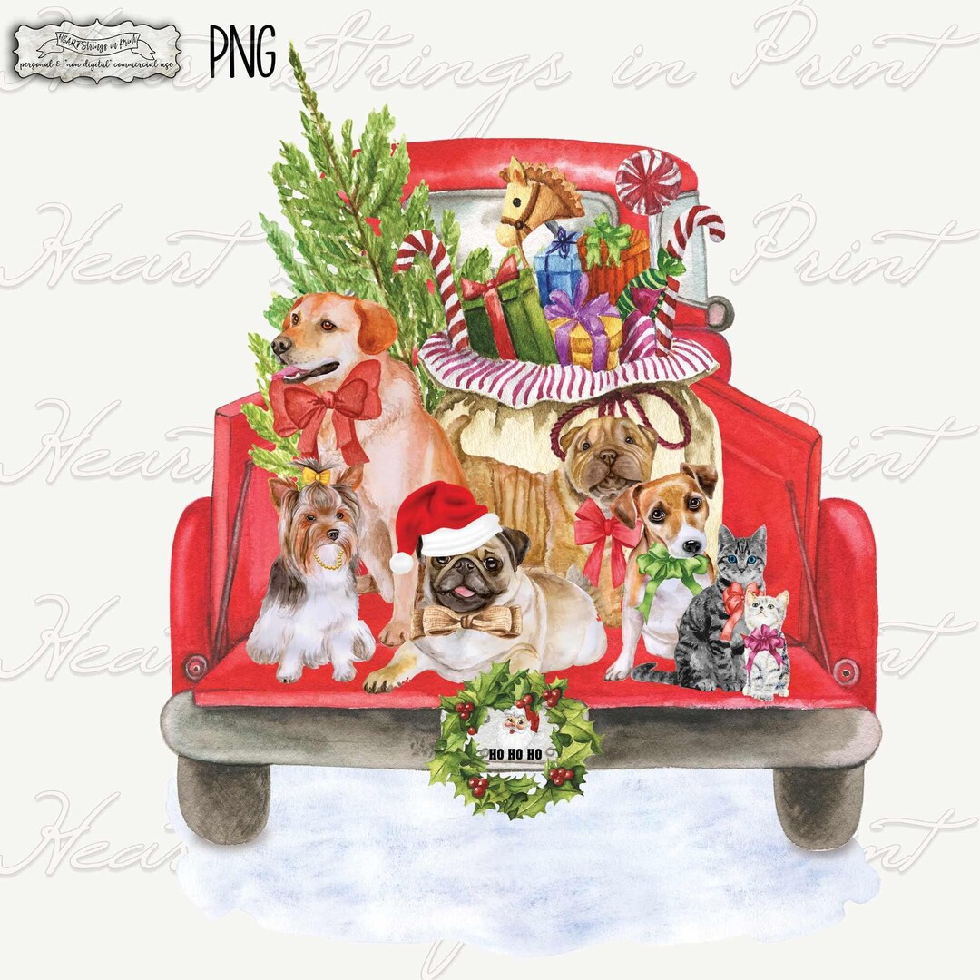 A Furry Friends Christmas Printable, PNG & JPG, Sublimation, Transfer ...