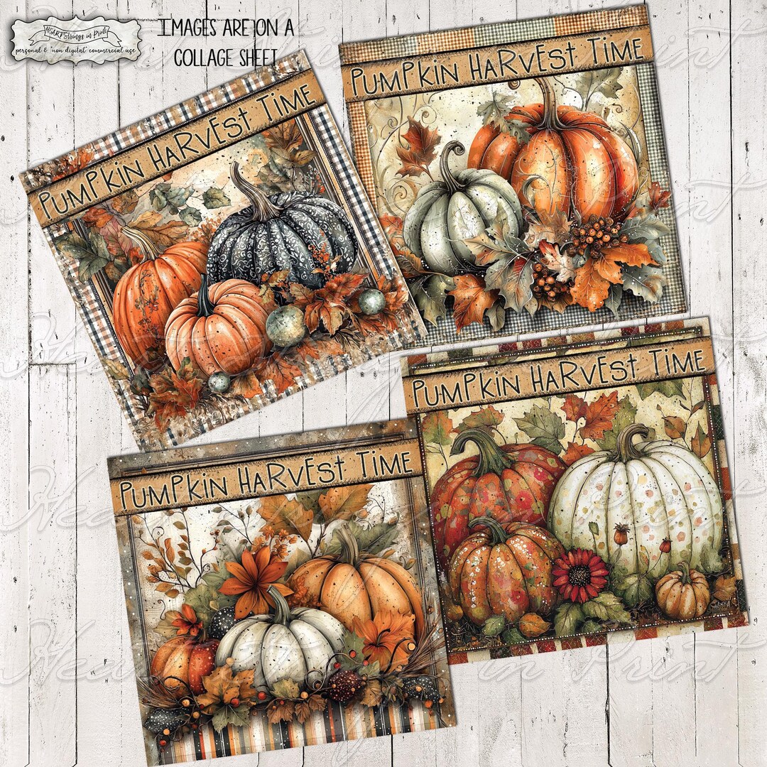 Autumn Whimsical Pumpkin Harvest Time Printable, Autumn Coaster Designs ...