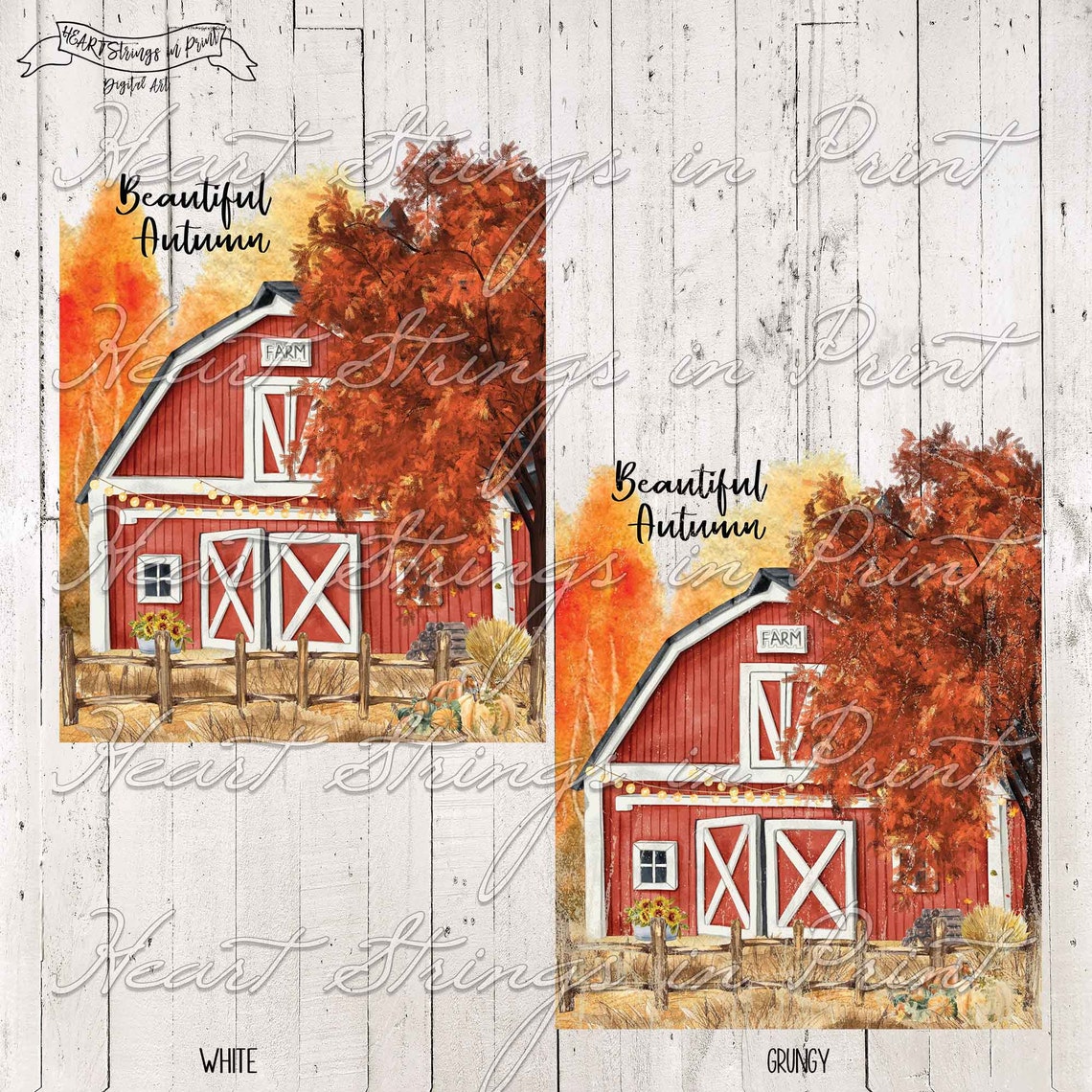 Beautiful Autumn Red Barn Printable 8x10 Sign Farmhouse - Etsy