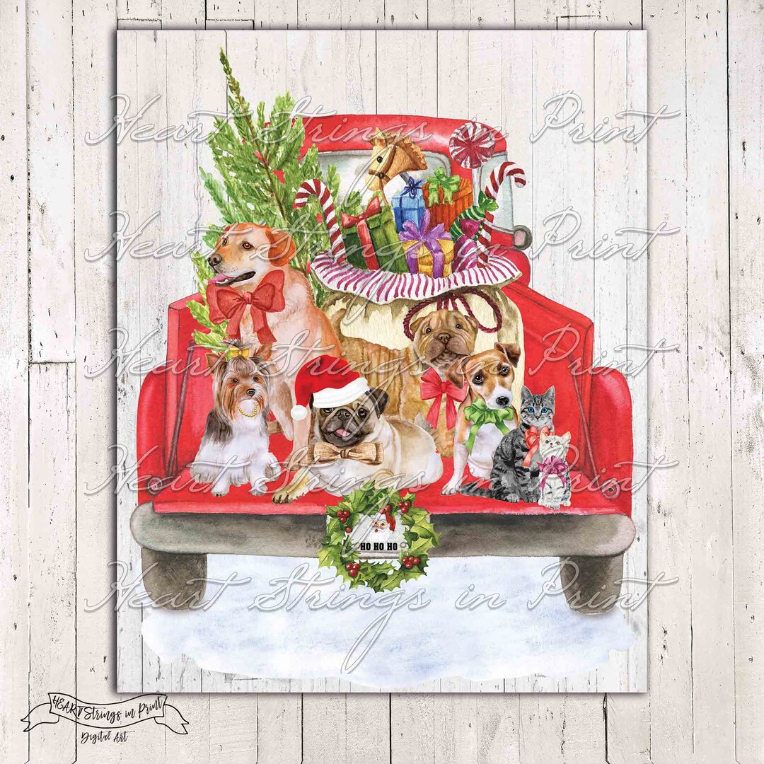 A Furry Friends Christmas Digital Print 8x10 Holiday Sign - Etsy UK