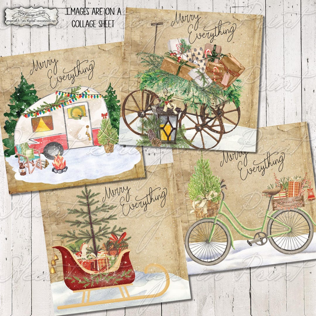 Merry Everything, Printable, Mini Prints, Wintertime, Coaster Design ...