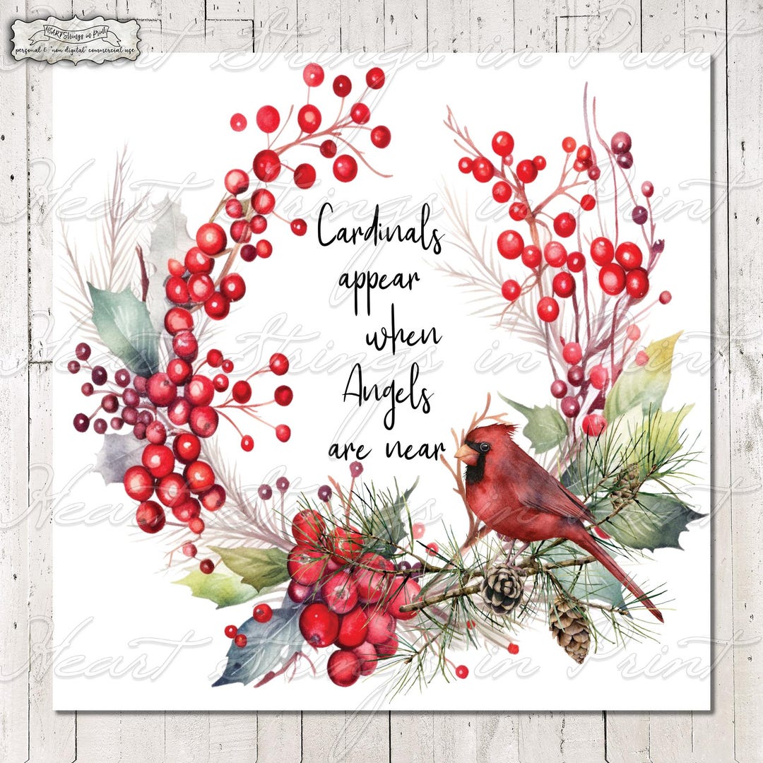 Cardinals Appear When Angels Are Near Print, Inspirational Wall Art ...