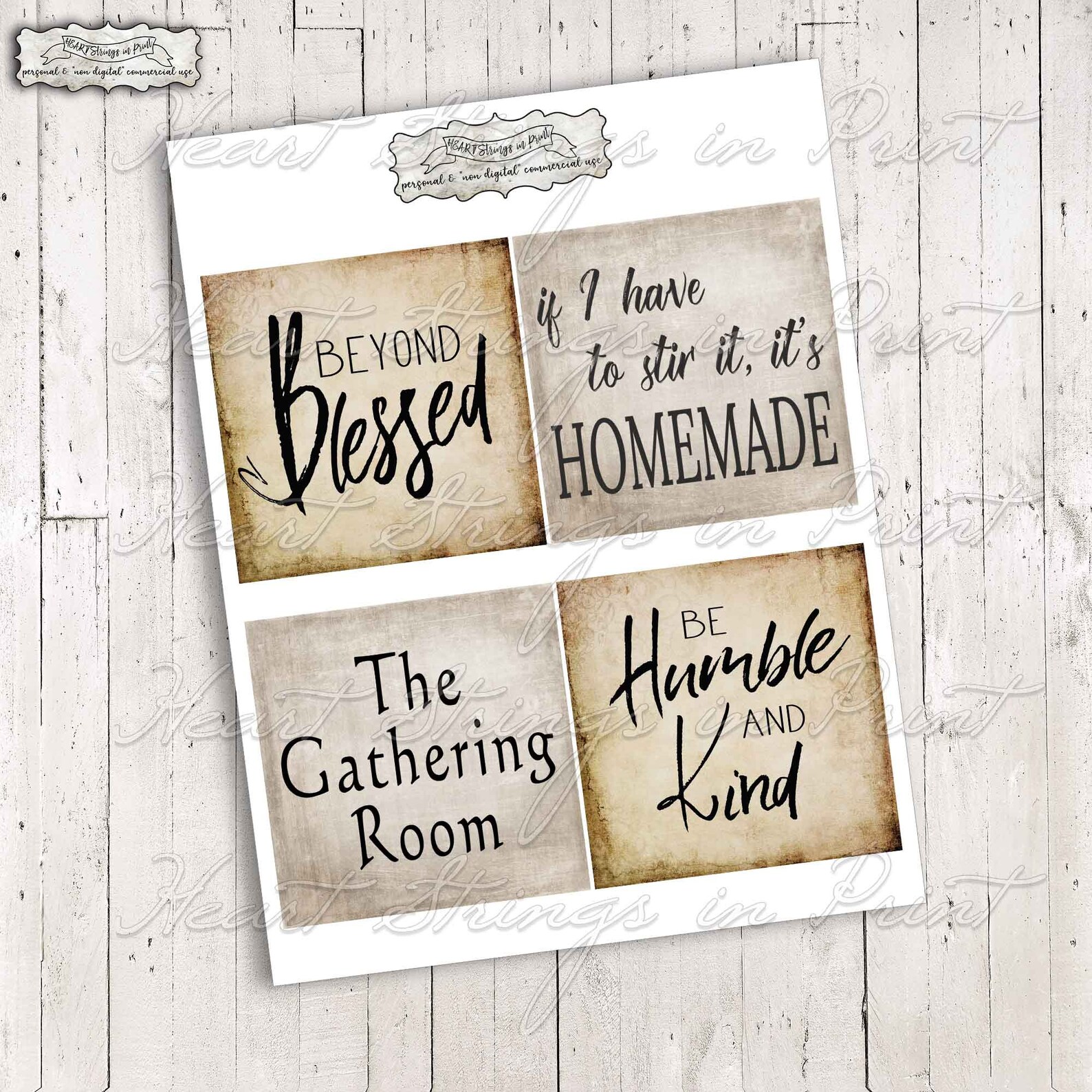 Primitive Sayings Printable, Coaster Designs, 4x4 Collage Sheet ...