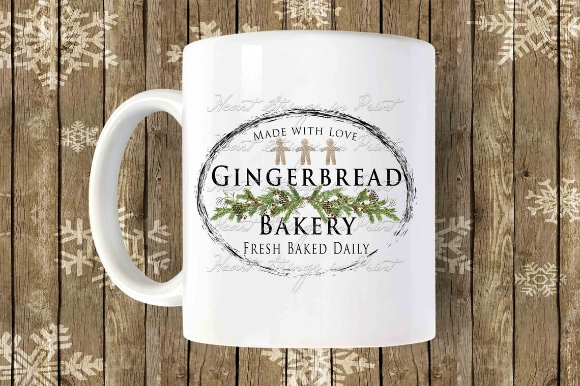 Christmas Gingerbread Bakery Printable Primitive Print 8x10 - Etsy