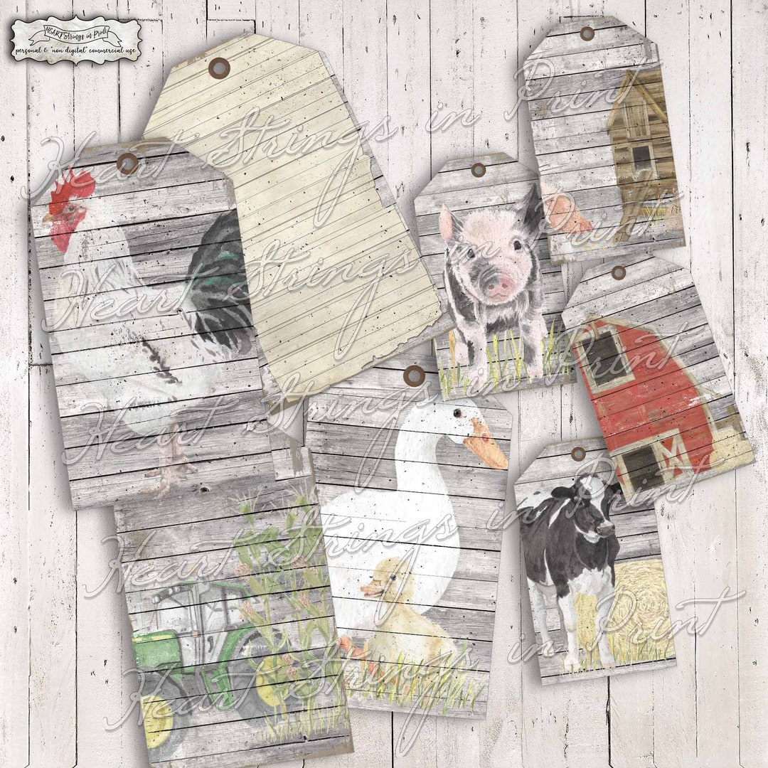 Rustic Farm Sweet Farm Printable Tags Hang Tags 2 Sizes - Etsy