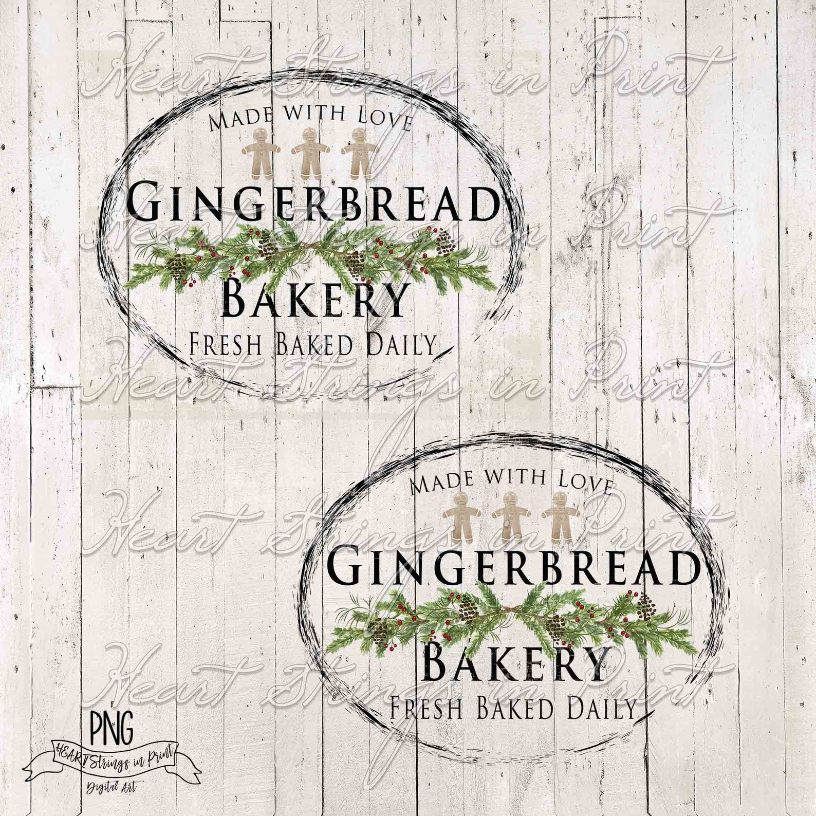 Christmas Gingerbread Bakery Printable Primitive Print 8x10 | Etsy
