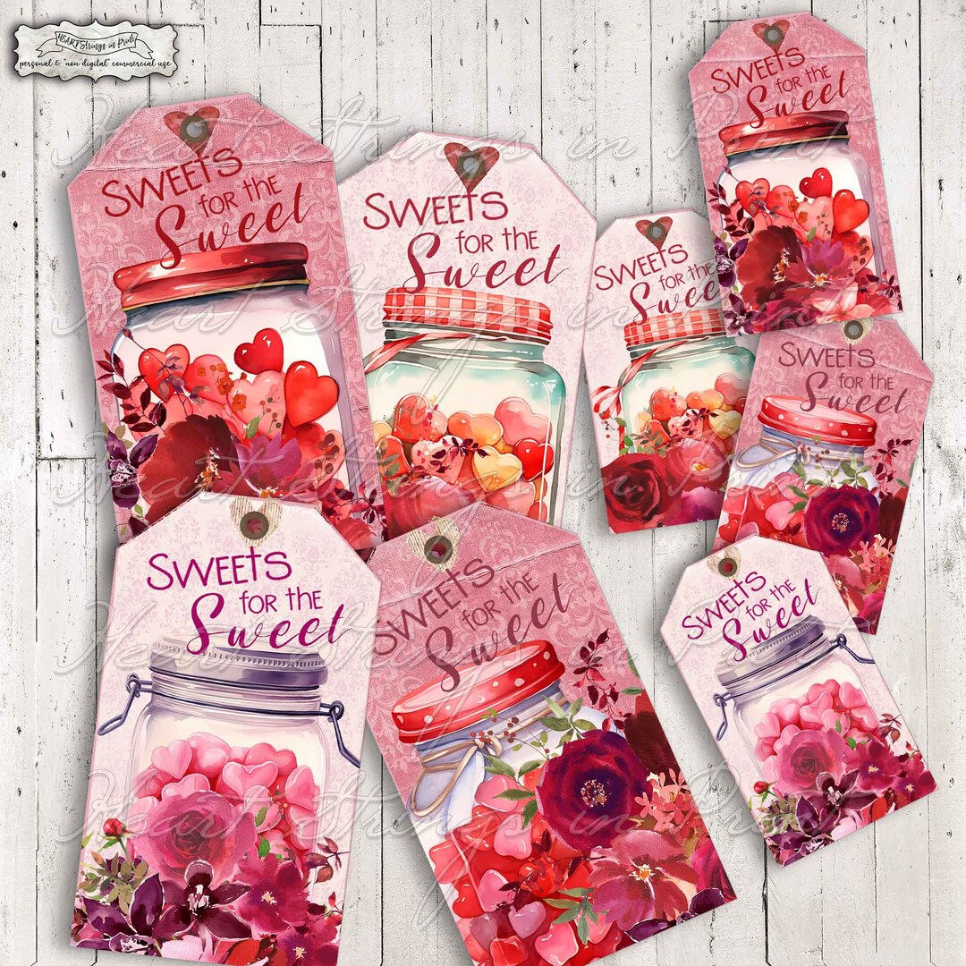 Sweets for the Sweet Printable Hang Tags, 2 Sizes, Collage, Digital ...