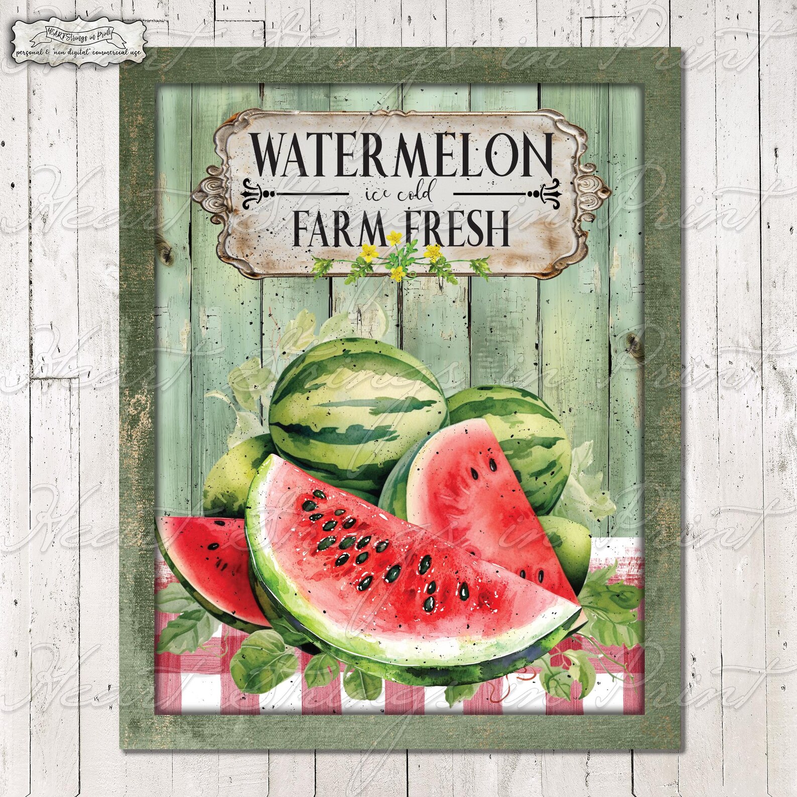 Watermelon Farm Fresh-ice Cold Print, Summer Wall Art, Printable, 8x10 ...