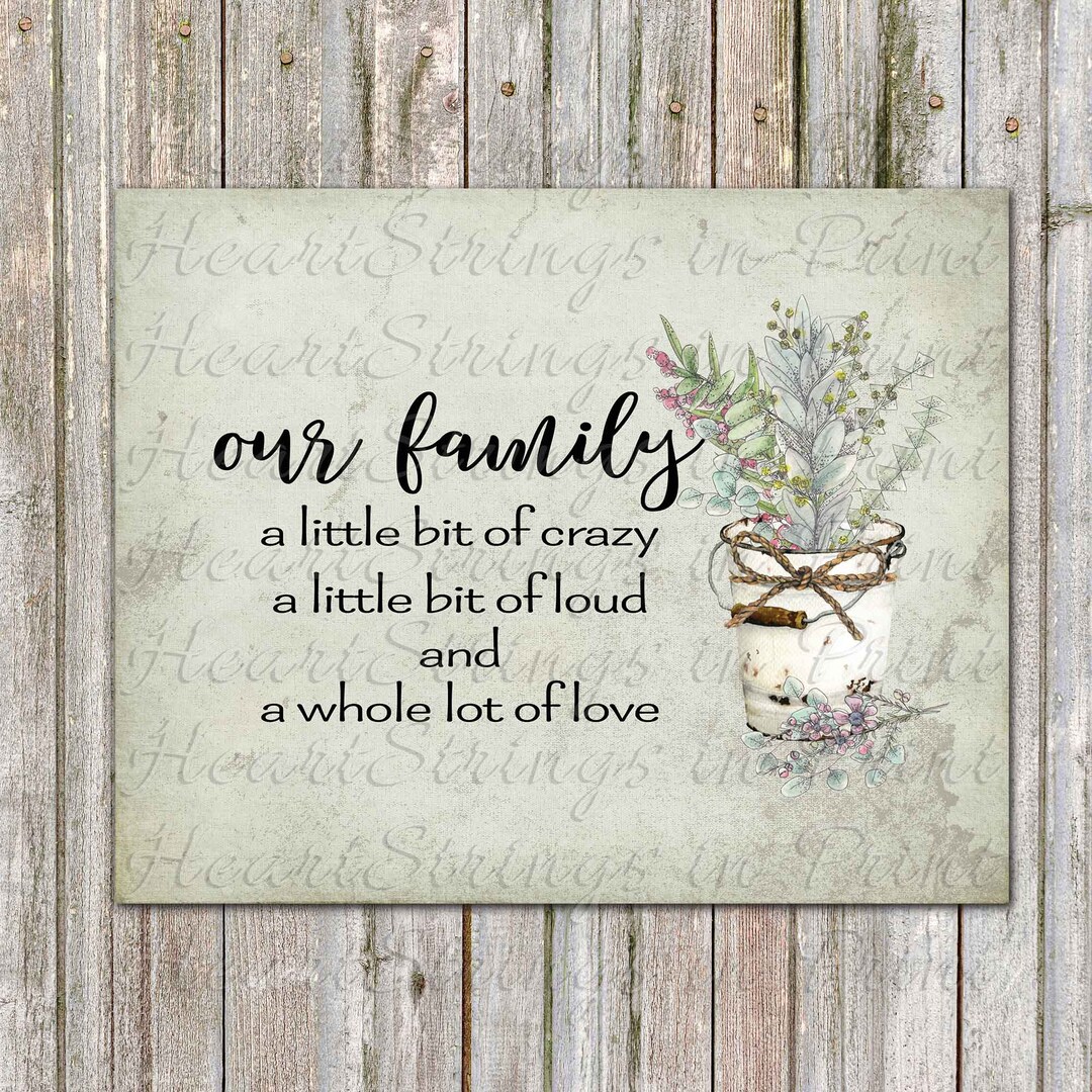 Our Family Printable 8x10 Sentimental Sign PNG Transfer - Etsy