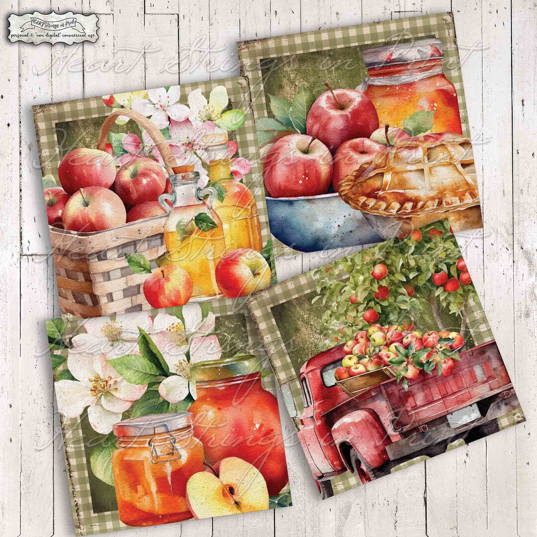 Apple Harvest Time Printable, Mini Prints, Coaster Designs, Ephemera ...