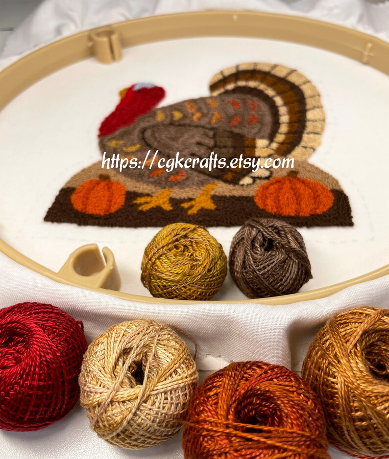 Thanksgiving Turkey Punch Needle Sculpture/flat Paper (mailed Pattern ...