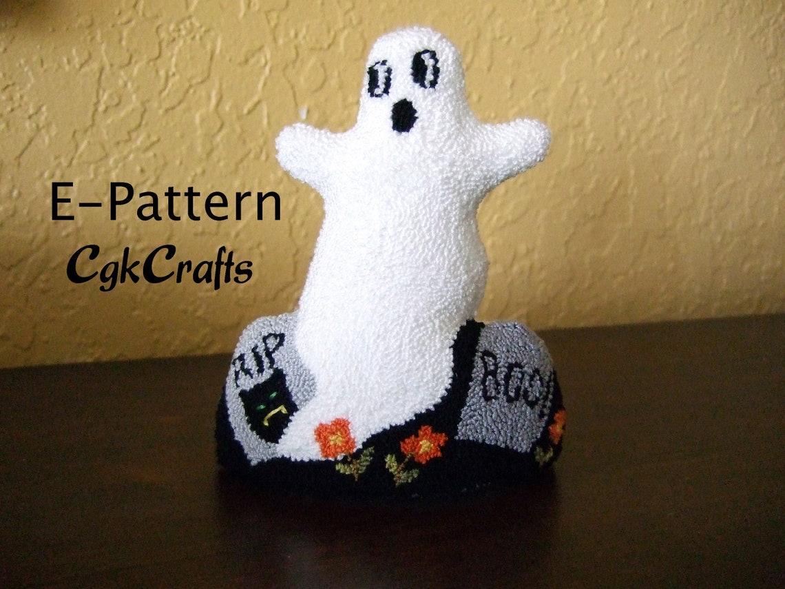 Halloween Graveyard Ghost Sculpture Punch Needle E-pattern PDF - Etsy