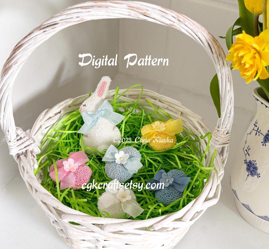 Easter Bunny and Eggs Punch Needle Digital PDF Pattern - Etsy