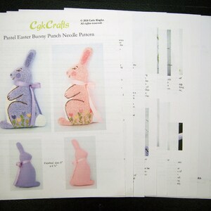 Easter Bunny Pastel PDF Punch Needle Pattern - Instant Download - Etsy