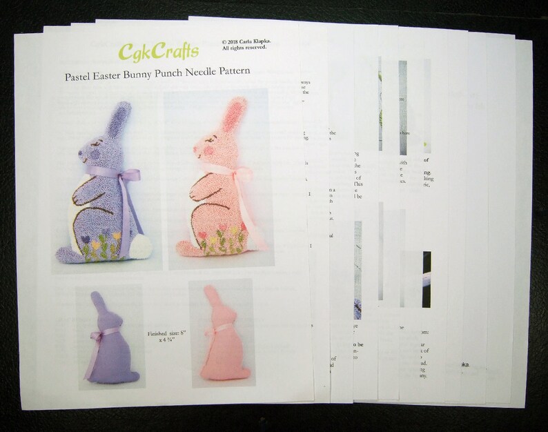 Easter Bunny Pastel PDF Punch Needle Pattern - Instant Download - Etsy