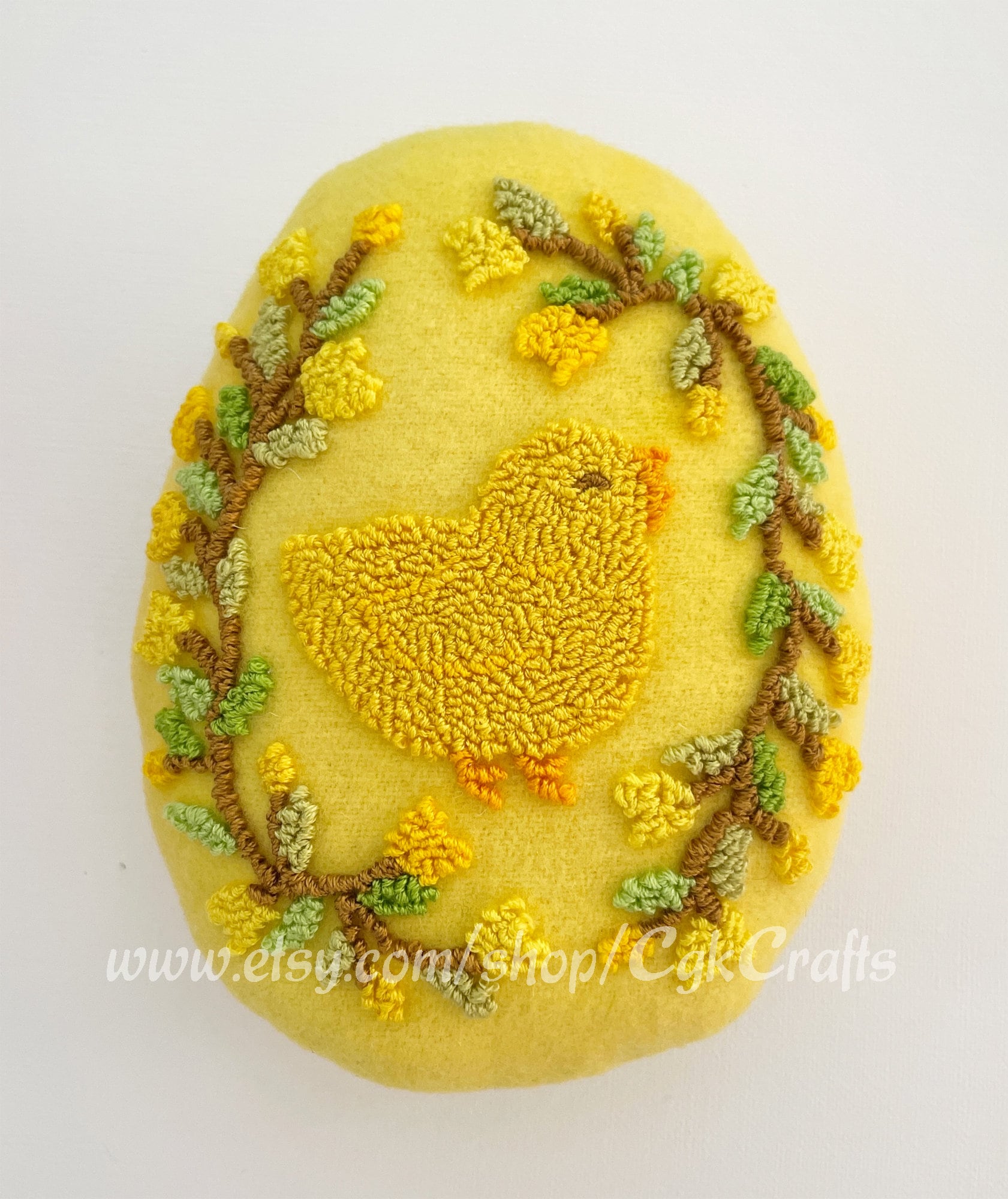 Easter Punch Needle Chick and Bunny on Wool Eggs Paper Pattern | Etsy