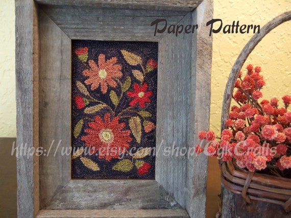 Autumn Floral Punch Needle Paper Pattern - Etsy