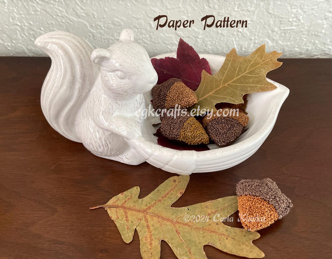 Autumn Mini Acorns Punch Needle Paper (mailed) Pattern - Etsy
