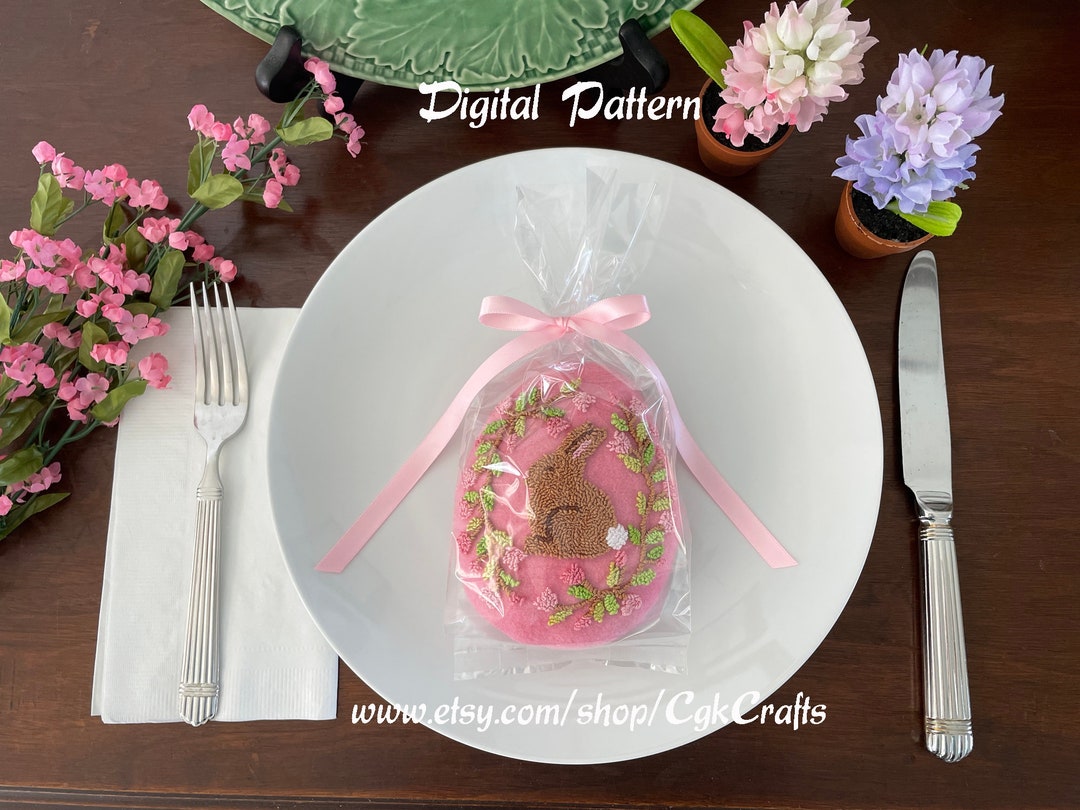 Easter Punch Needle Chick and Bunny on Wool Eggs Digital Pattern PDF E ...