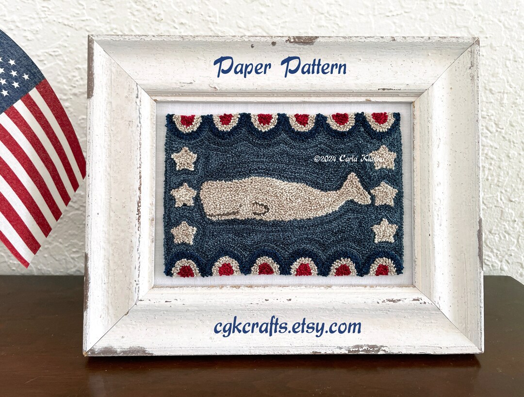 Nantucket Whale Patriotic Punch Needle Paper Pattern - Etsy