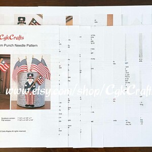 Patriotic Punch Needle Uncle Sam Paper Pattern - Etsy