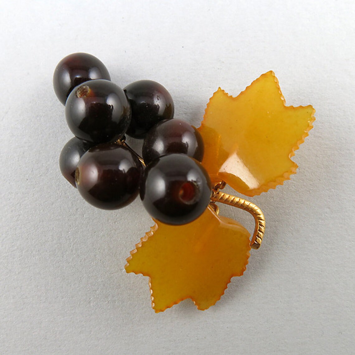 Vintage Amber Brooch Carved Yellow Amber and Brown Amber - Etsy