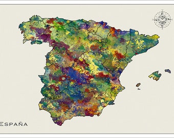 Map Of Spain From The 1500s 042 Madrid Old World Cartography | Etsy