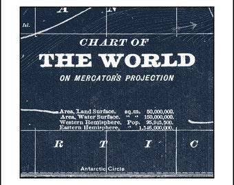 1899 World Map - Etsy